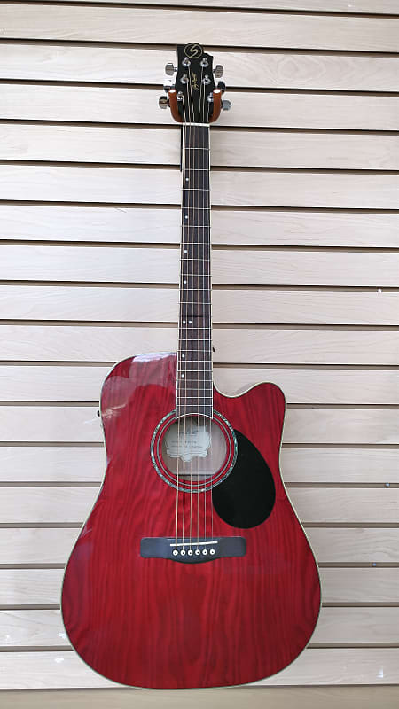 Used Samick D-4CE/TR Red Greg Bennett Design | Reverb