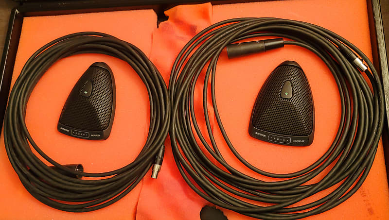 PAIR Shure MX393/C Microflex Cardioid Boundary Mics w/ custom | Reverb