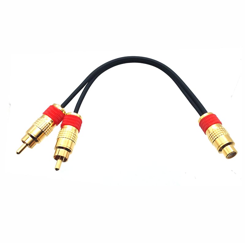 RCA Female to Dual RCA Male Y Cable with Metal Ends - Red | Reverb