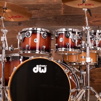 Dw (Drum Workshop) Design Series 6 Piece Drum Kit, Tobacco | Reverb