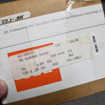 JBL D8R2425 - Tweeter - Diaphragm for 2426H, 2425H, 2425HS = | Reverb