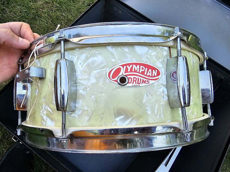 MIJ Olympian 14x5 Student Snare Kit 1970s - White Marine | Reverb