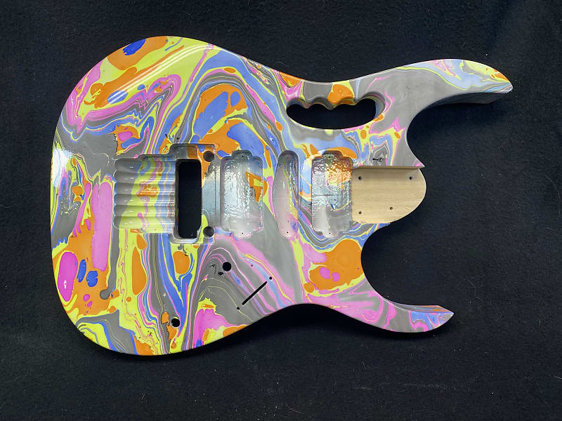 Swirled Basswood 6 string Jem style guitar body, HSH, AANJ - | Reverb