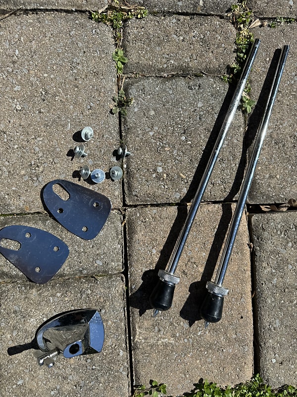 Ludwig Rocker 1980’s - Chrome Spurs and bass drum hardware | Reverb