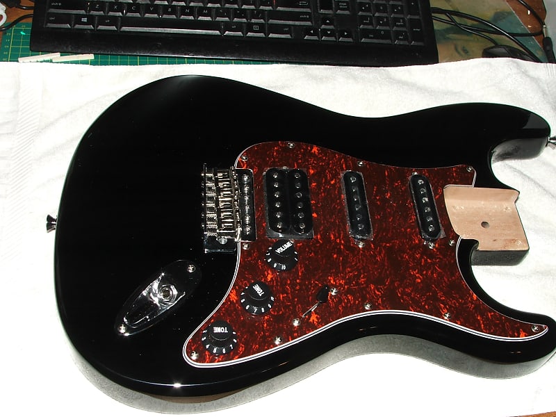 Black Loaded Strat Style Body....SSH...Full Thickness Body.. | Reverb