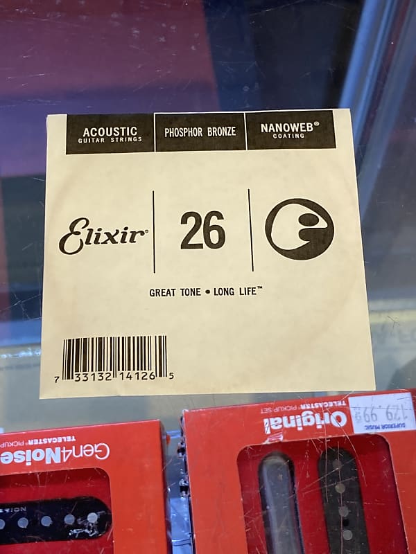Elixir .026 phosphor bronze string | Reverb