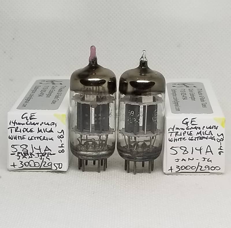 GE JAN 5814A Triple Mica Gray Plate, Well Matched (3.3%) Pair | Reverb