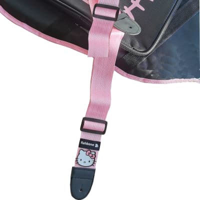 Fishbone PINK Guitar 2024 Pink Hello kitty With fishbone gig | Reverb