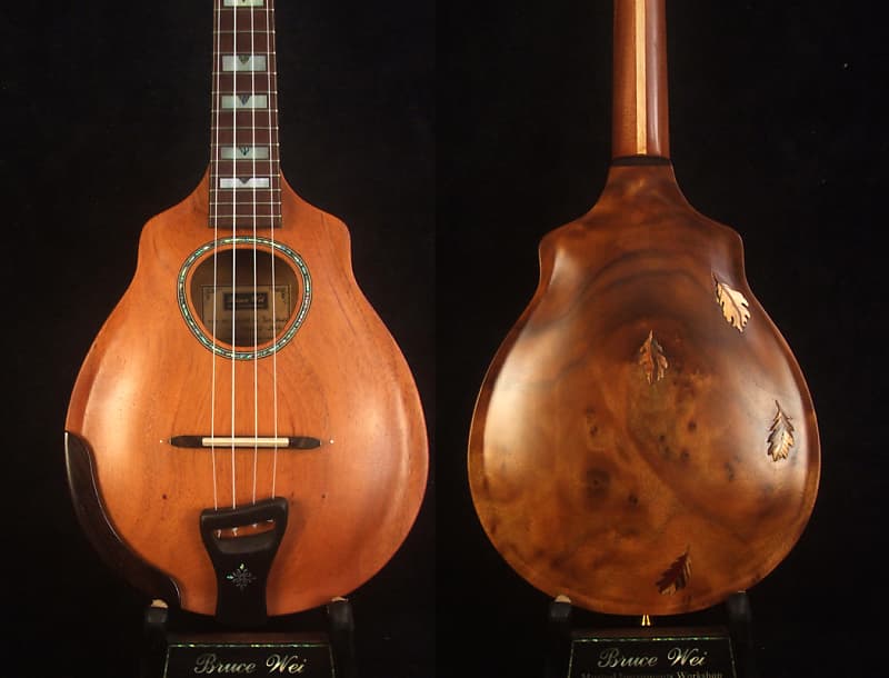 Bruce Wei Solid Mahogany, Burl Wood ArchTop Tenor | Reverb Canada