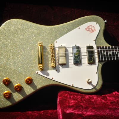 Gibson Custom Shop 1 of 1 Non Reverse FireBird Gold Sparkle | Reverb