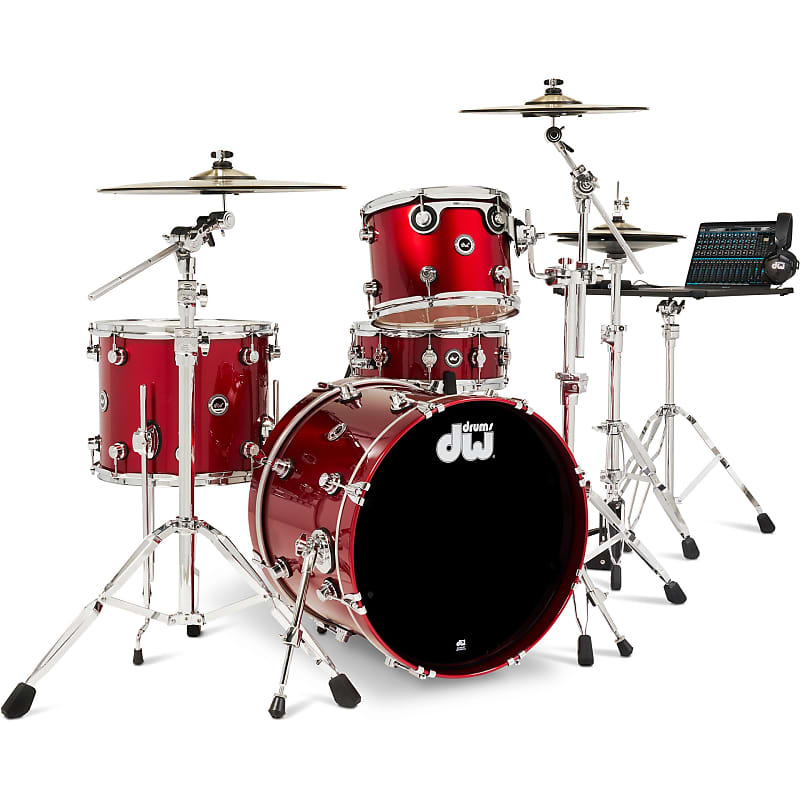 Drum Workshop DWe 4-Piece Drum Kit Bundle - Black Cherry | Reverb