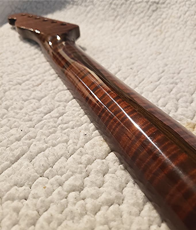 Exquisite USA made Dark roasted flame maple neck. with " | Reverb