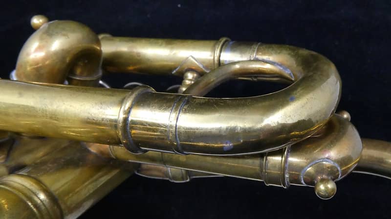 1913 Conn New Invention Circus Bore Cornet in Raw Brass | Reverb