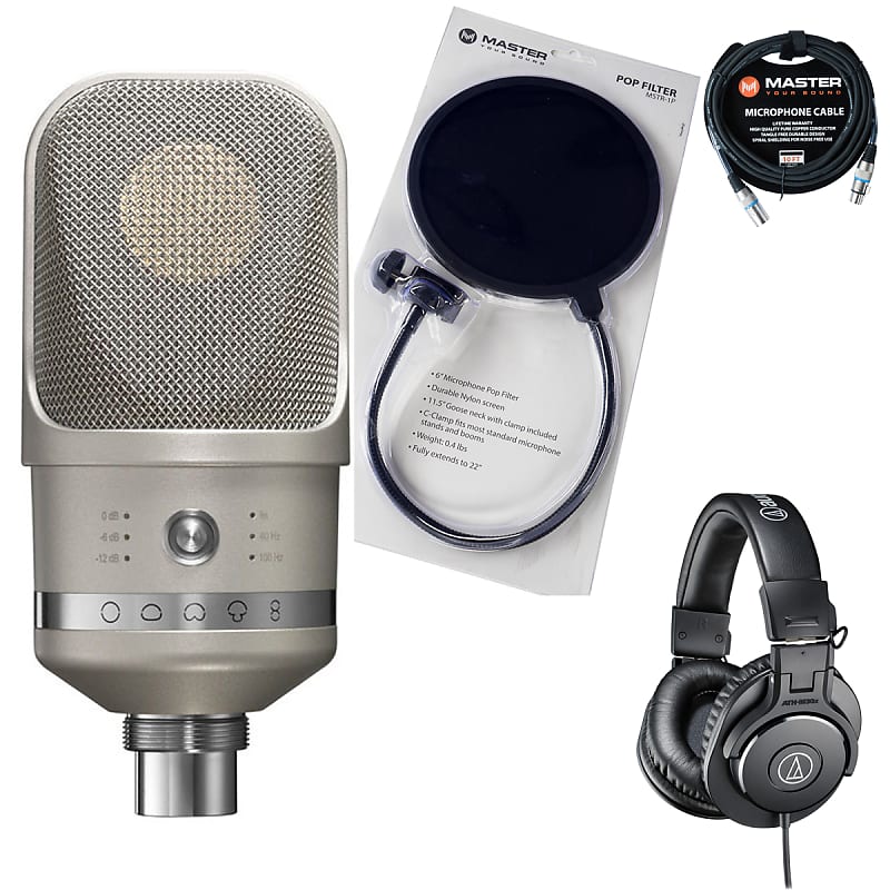 Neumann TLM 107 Condenser Microphone, Nickel w/ ATH-M30X | Reverb