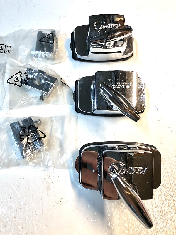 3 - Gretsch Hinged Tom Bracket Chrome w/Memory Locks | Reverb