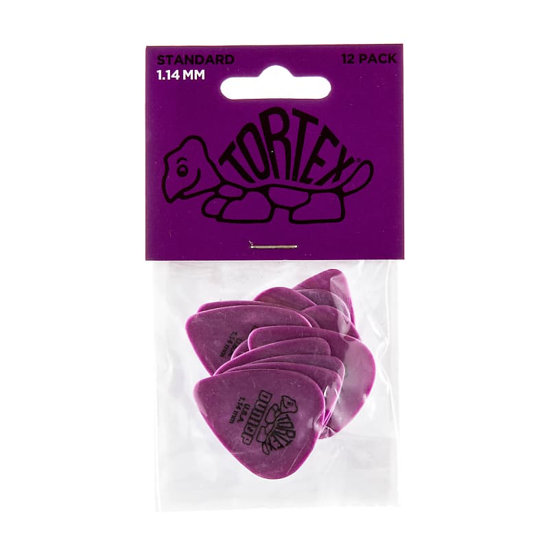 Dunlop Tortex Standard Picks, 12-Pack, Purple, 1.14mm | Reverb