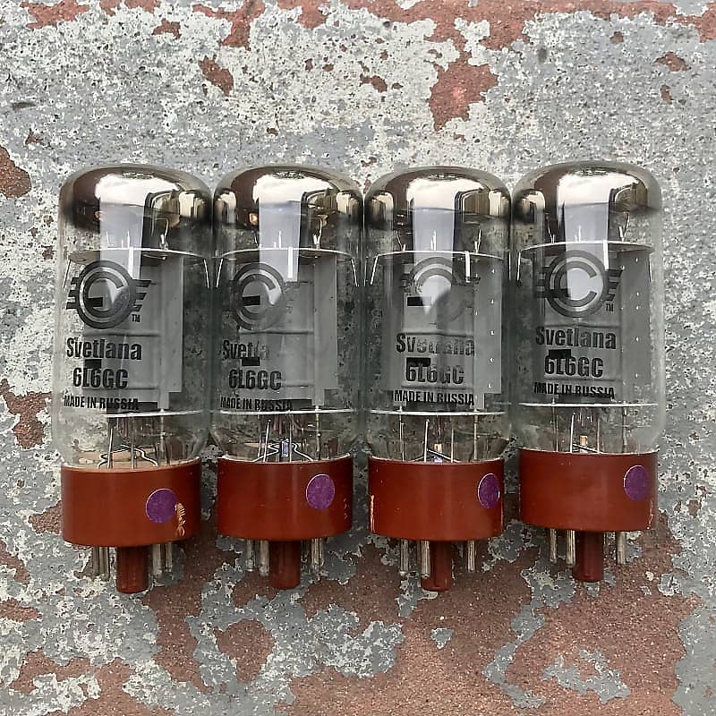 Quad Matched Svetlana Winged C 6L6GC Tubes 1990s | Reverb