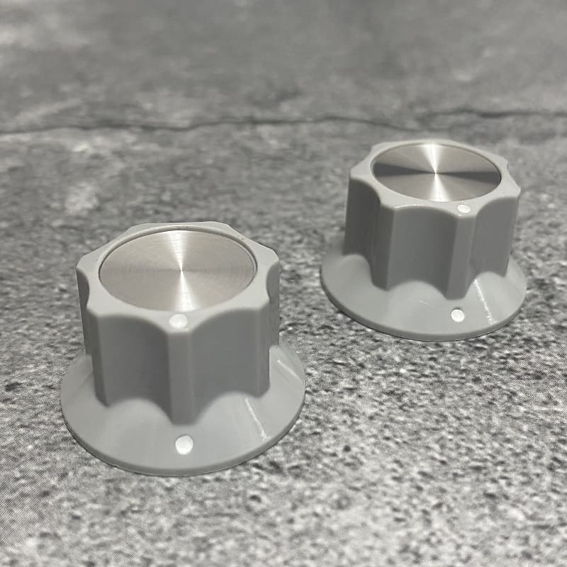 2x Grey Gray Large Univox Moog Synth Knobs Guitar Amp Pedal | Reverb