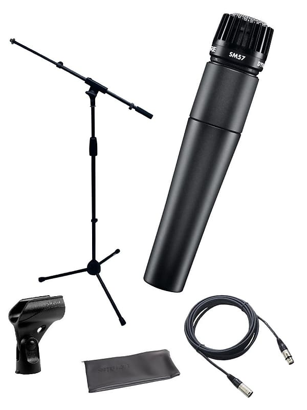 Shure SM57+STAND+CABLE Bundle Microphone Boom Stand+XLR | Reverb
