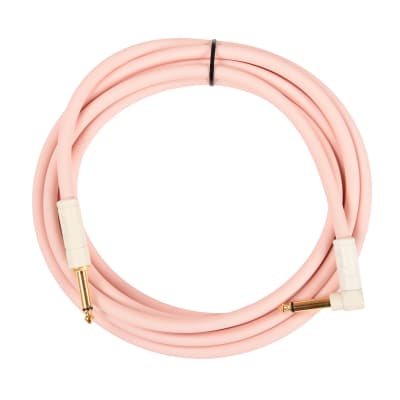 Fender Deluxe Instrument Cable Shell Pink 15' Angle-Straight | Reverb