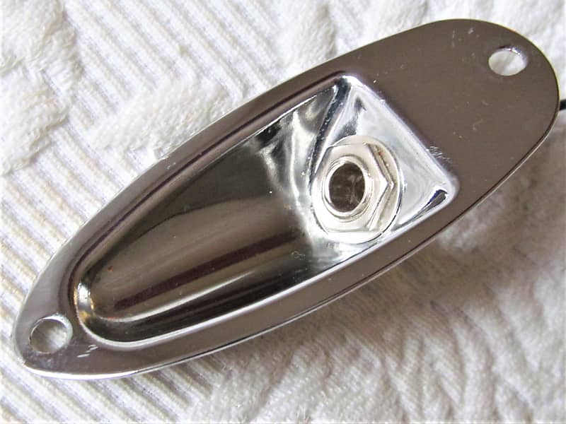Squier Jack socket and plate( chrome) assembly, Complete | Reverb UK