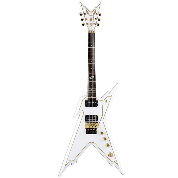 Dean Razorback White with Gold Pinstripes 6-String Electric | Reverb