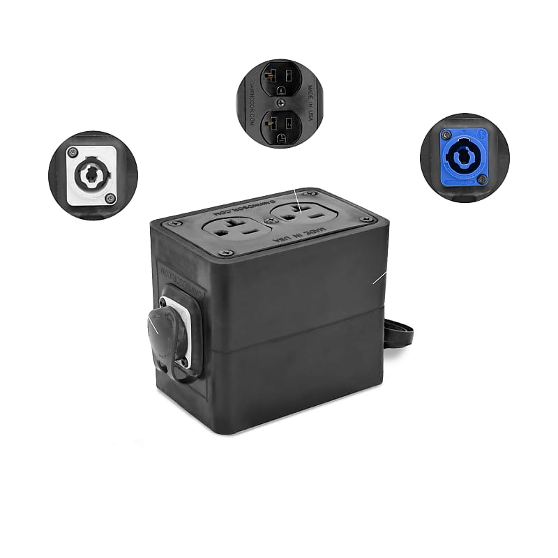 Elite Core Hand-Built Rubberized 20 Amp Edison Quad Box | Reverb