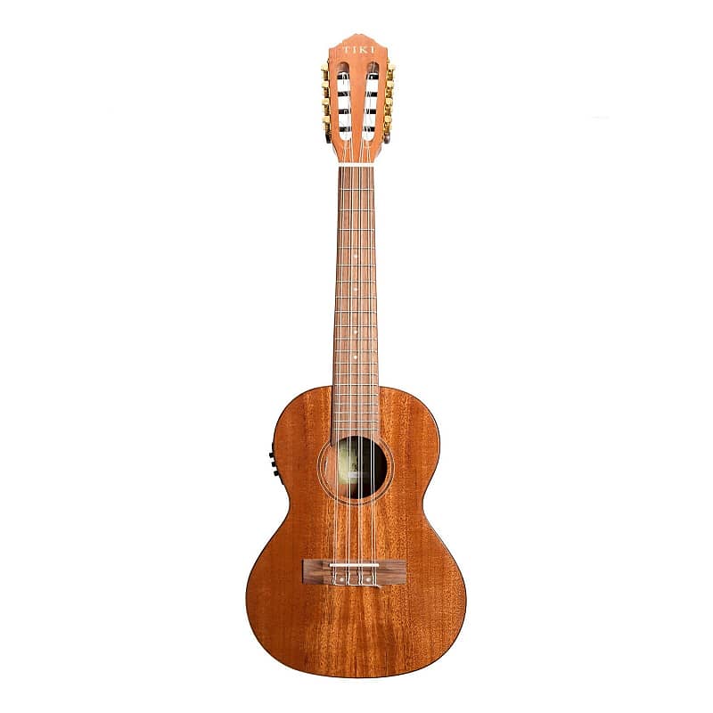 Tiki 8 String Mahogany Solid Top Electric Ukulele with Gig | Reverb