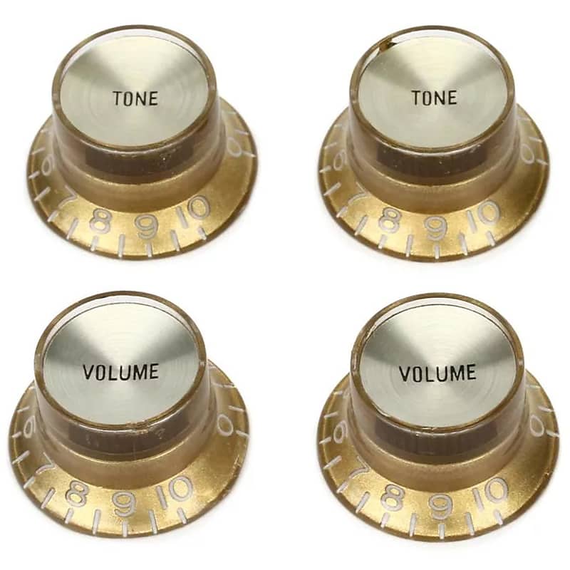 Gibson Top Hat Knobs (Gold/Gold) | Reverb