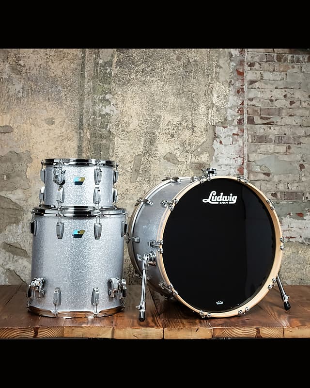 Ludwig Classic Maple 3-Piece Drum Set - Silver Sparkle - Free | Reverb