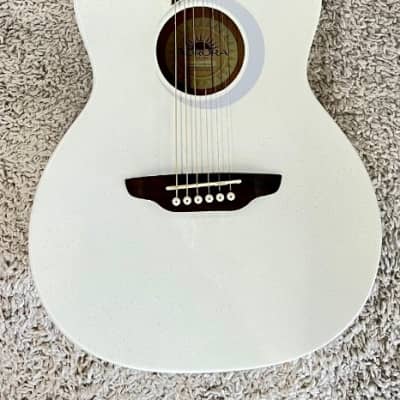 Luna Aurora Borealis 3/4-Size Acoustic Guitar - White Sparkle | Reverb