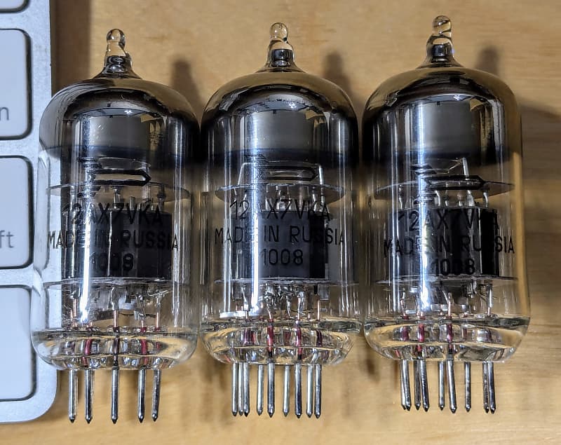 (Unknown Russian Brand) // 12AX7 VKA Preamp Tubes (x3) // | Reverb