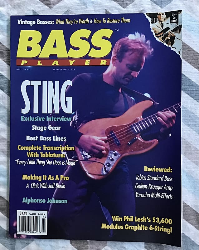 Bass Player Magazine Back Issue April 1992: Sting | Reverb