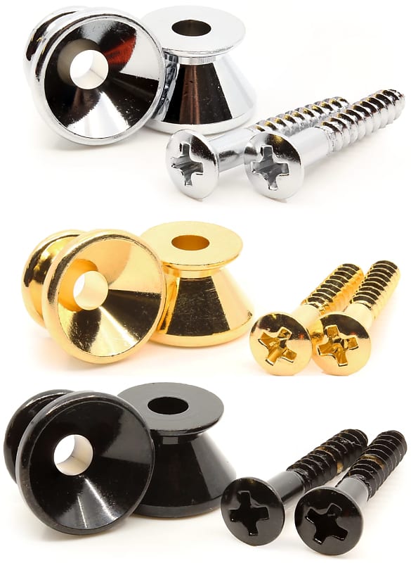 Strap Buttons / Pins - Gotoh, Vintage Style - CHROME | Reverb