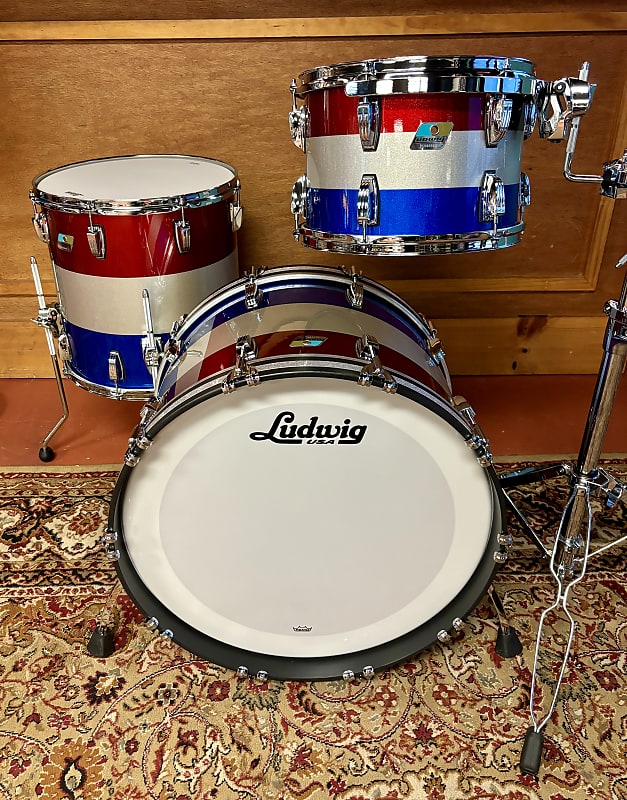 Ludwig Legacy Maple "Spirit of 76" 3pc Pro Beat Drum Set Red | Reverb