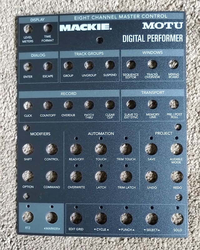 Mackie MCU Control universal Lexan : MOTU Digital Performer - | Reverb