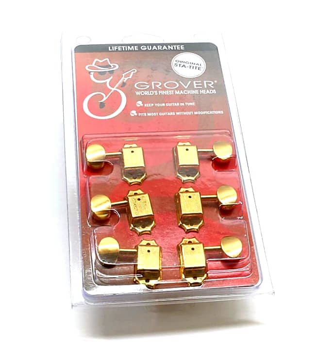 Grover Gold Round Button 3x3 Guitar Tuners for Vintage | Reverb