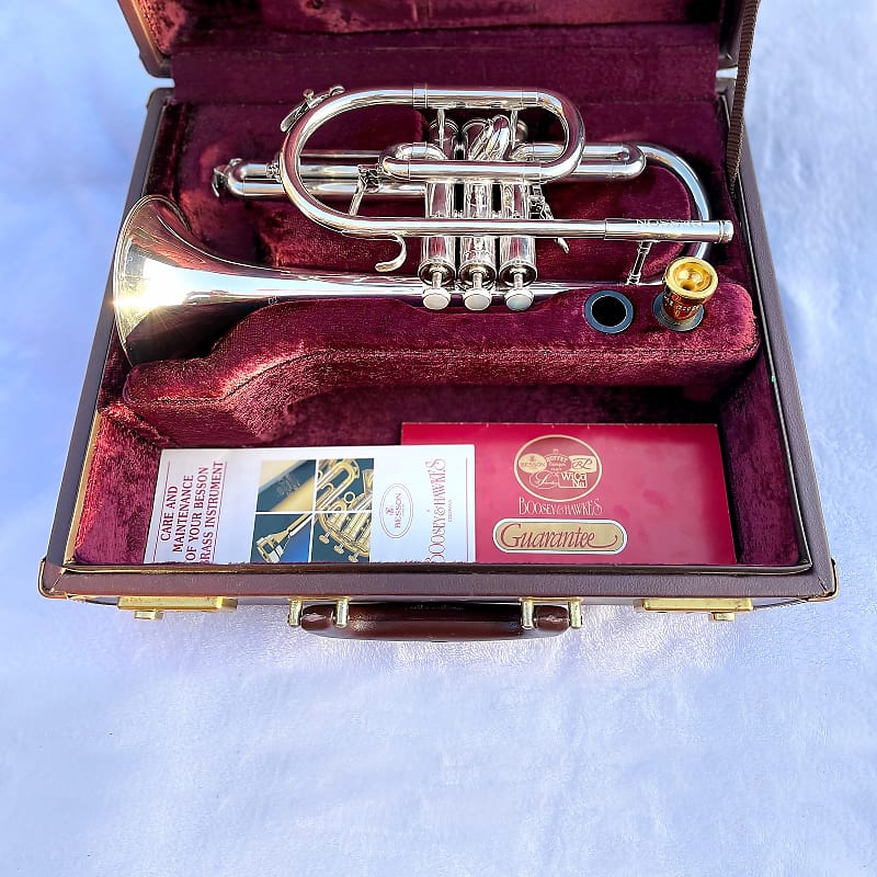 Besson Sovereign Cornet • Silver-Plated Shepherd's Crook | Reverb