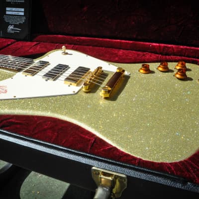 Gibson Custom Shop 1 of 1 Non Reverse FireBird Gold Sparkle | Reverb