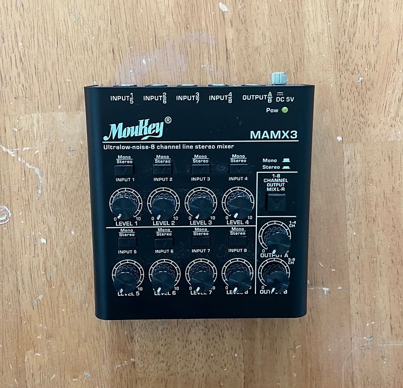 MouKey Audio Mixer Line Mixer 8-Stereo Ultra, Low Noise | Reverb