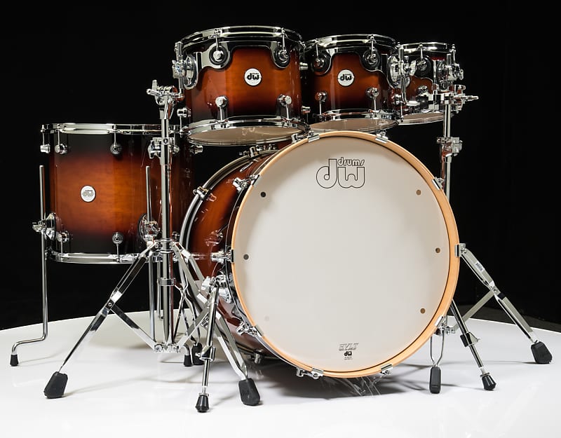 DW Design Series 6pc Drum Set - Tobacco Burst | Reverb