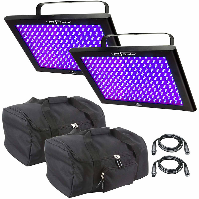(2) Chauvet DJ LED Shadow Blacklight Wash Panel + Carry Cases | Reverb