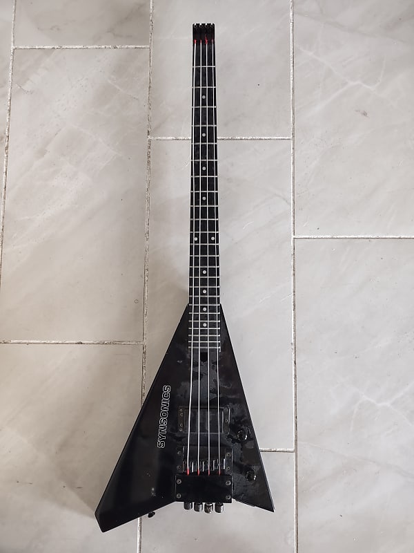 Synsonics HL-400B short scale headless bass 1980s - Black | Reverb