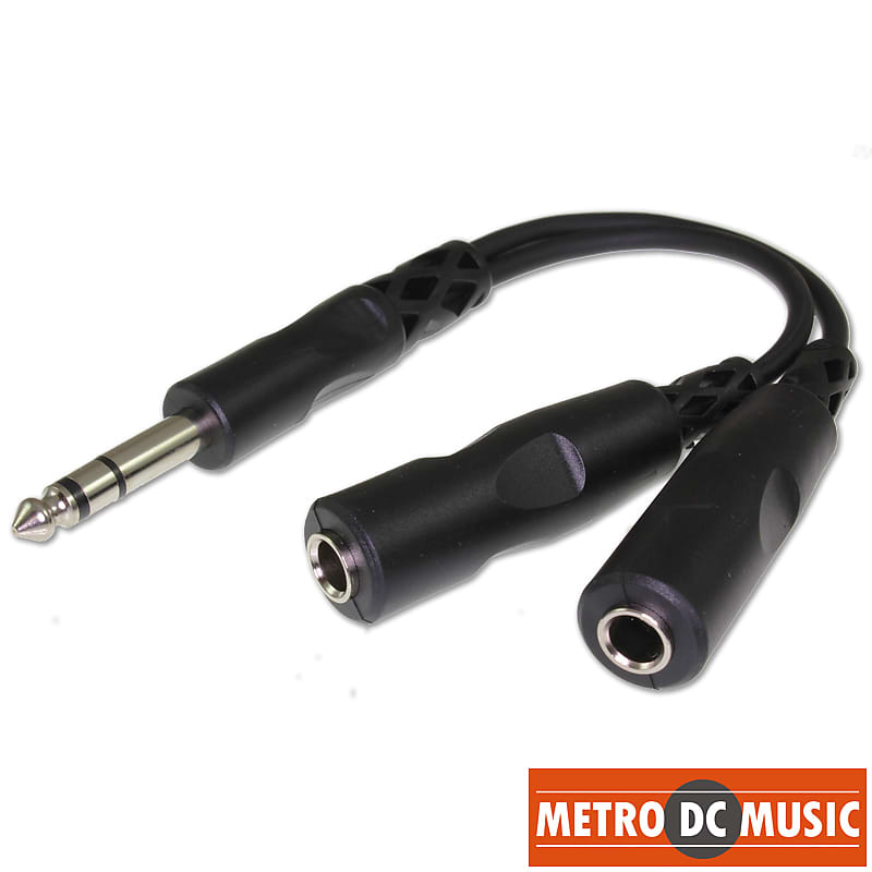 1/4" TRS Male to Dual TRS Female Stereo Adapter for 2 | Reverb