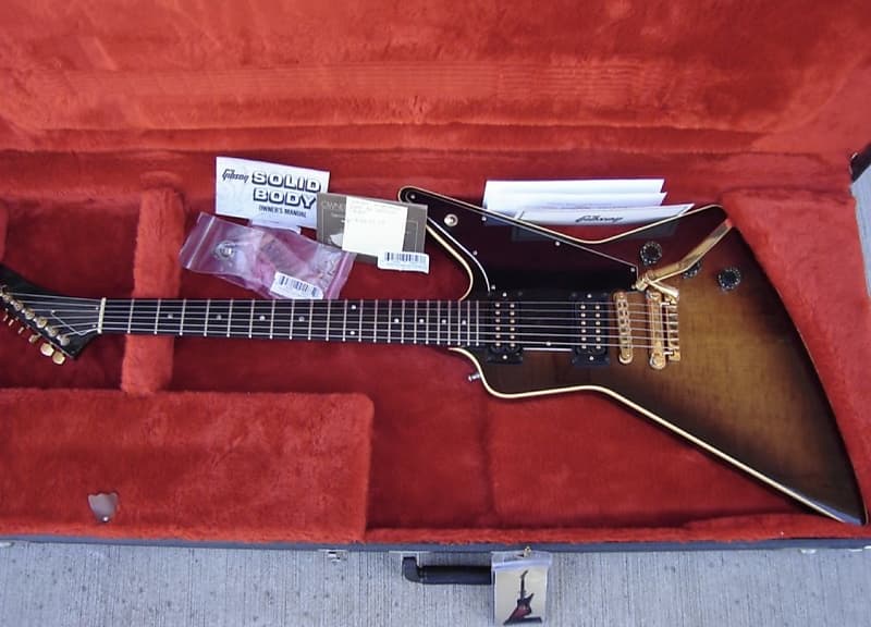 Gibson Explorer 1983 - Curly maple sunburst | Reverb