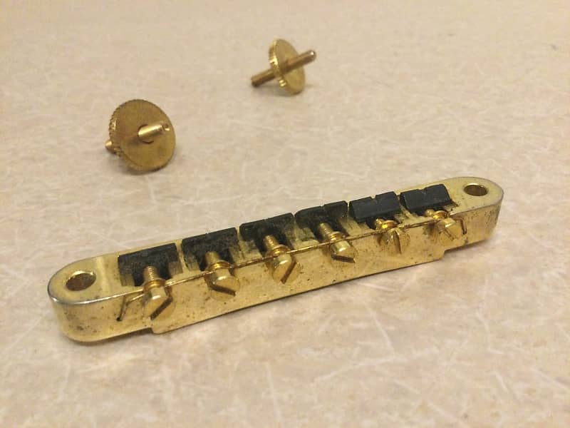 Epiphone B-2 Bridge upgraded with Graph Tech Saddles - Gold / | Reverb