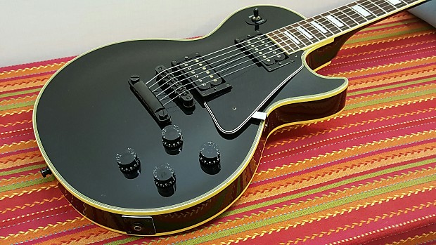 Burny Les Paul Custom Long Tenon Late 80s Black MIJ VH1 | Reverb UK