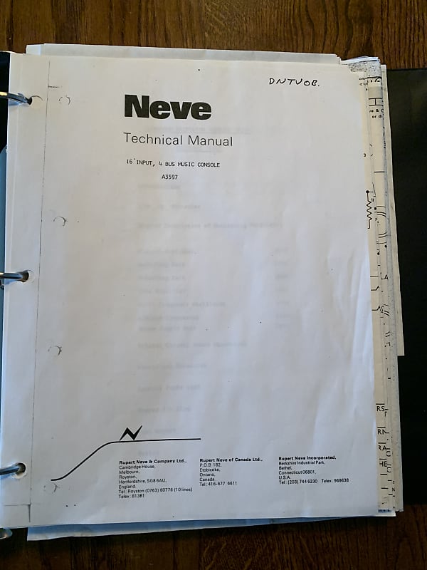 Neve 8014 technical manual (1073/2254) | Reverb