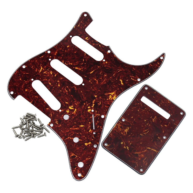 FLEOR 4Ply Red Tortoise Shell ST Style Guitar Pickguard | Reverb