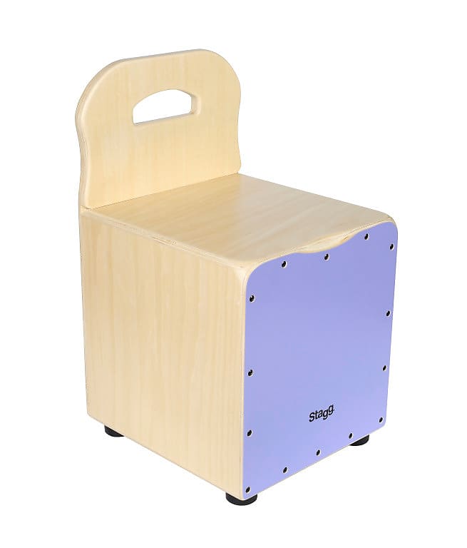 STAGG Basswood Kid's Cajon With Easygo Backrest Purple Front | Reverb
